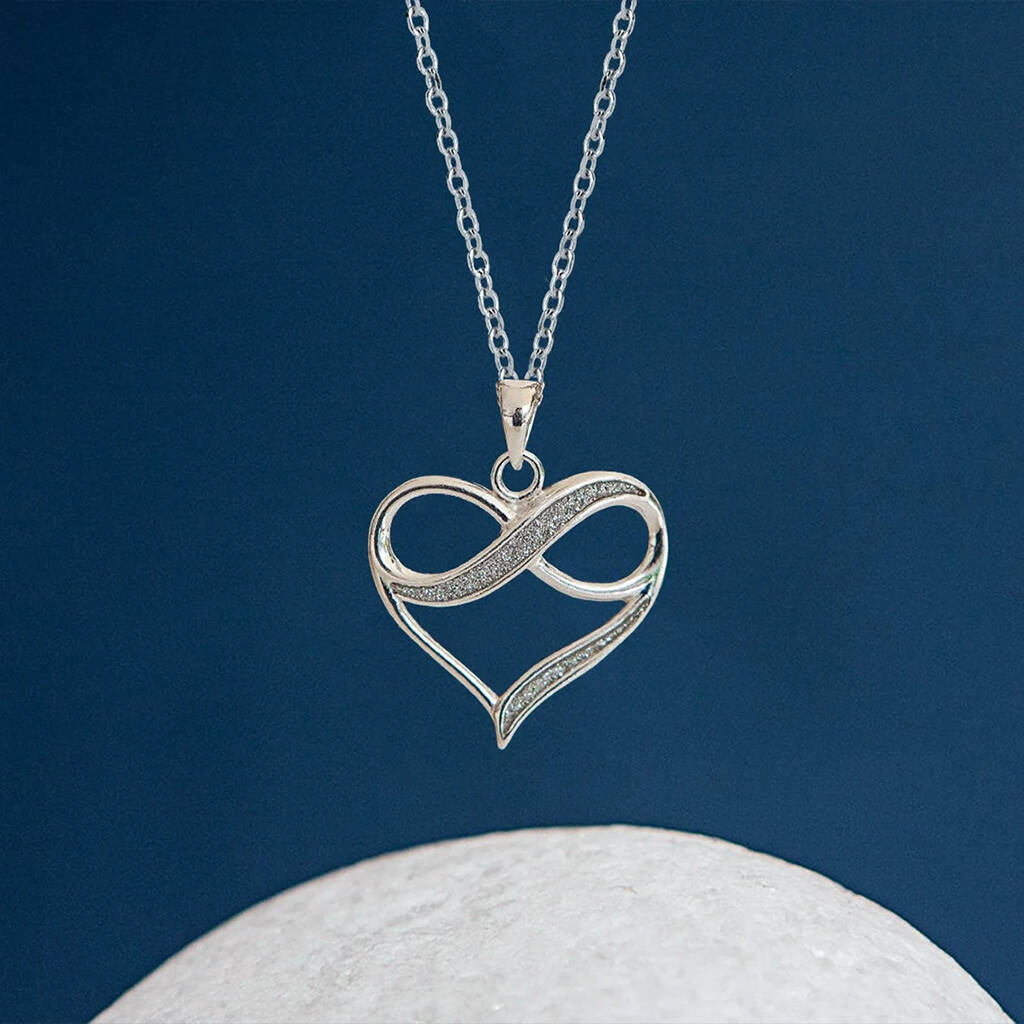 Personalised Silver Infinity Heart Pendant Necklace By Songs of Ink and ...