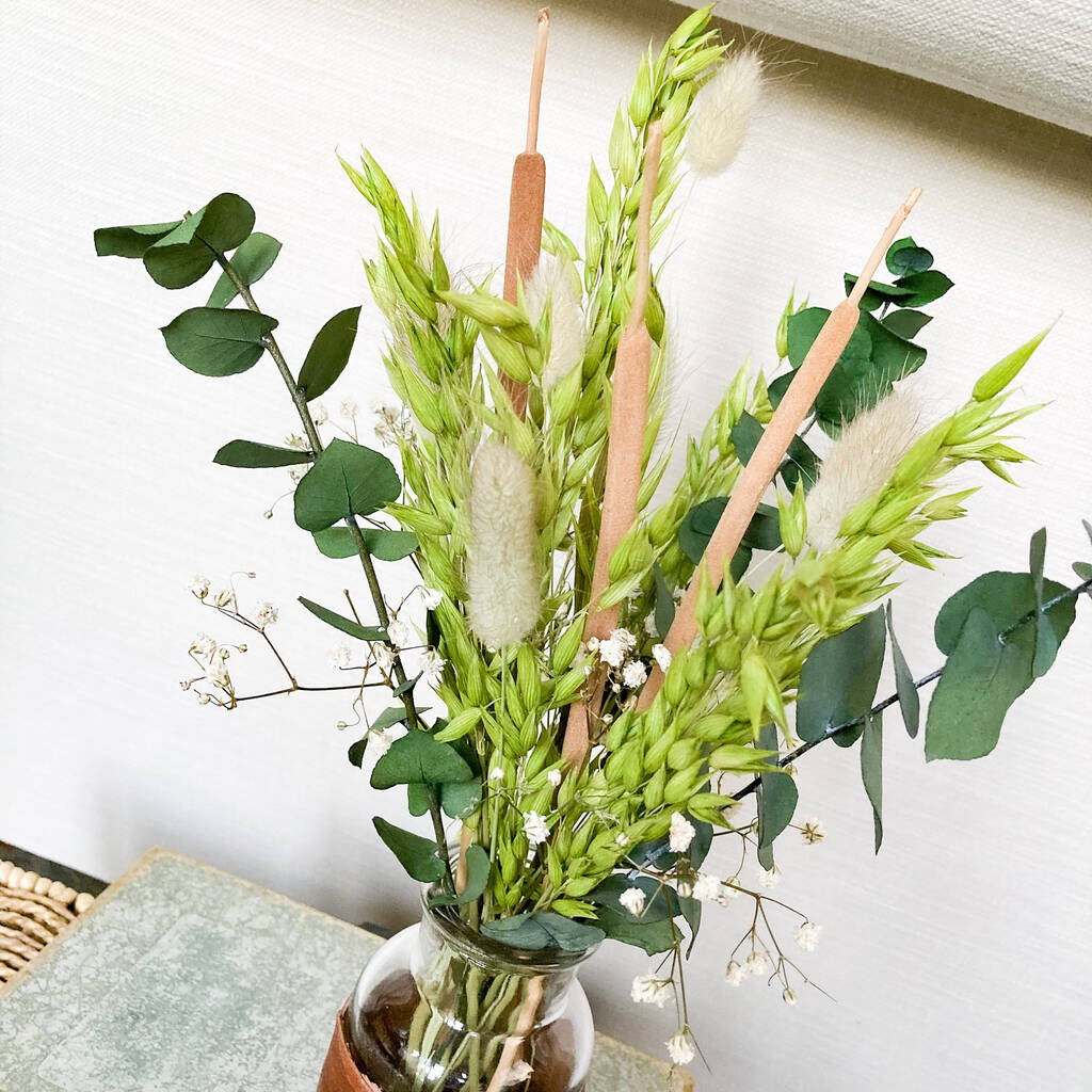 Green Dried Flower Posy Bunny Tails Oats Lareco By Neboho