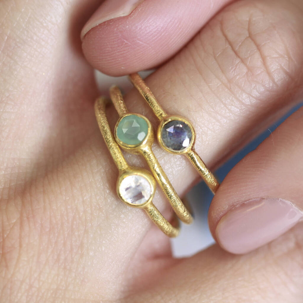 18ct Gold Vermeil Gemstone Ring By Holly Blake | notonthehighstreet.com