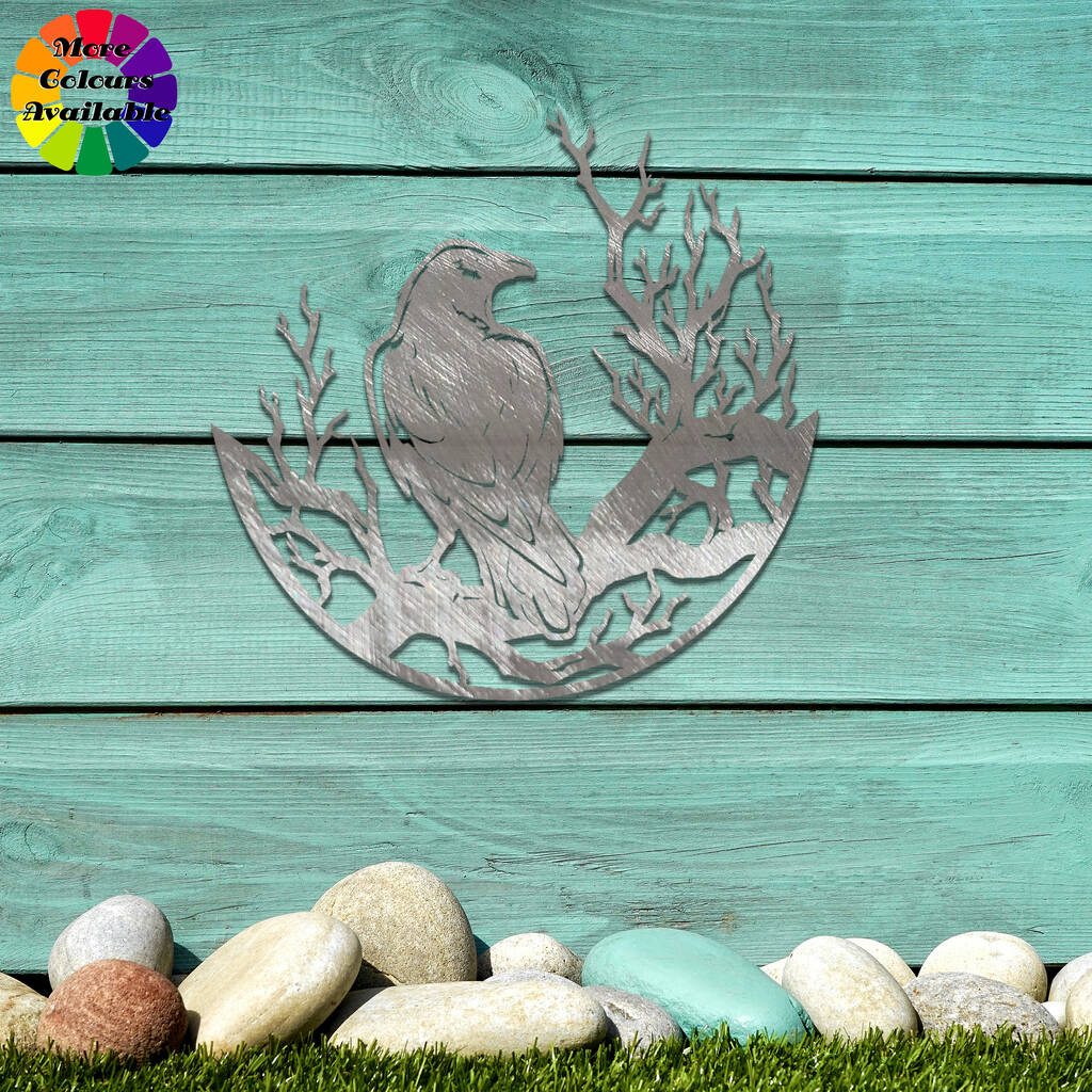 Rusty Metal Cawing Crow Art Metal Raven Wall Decor By Duke Craft ...