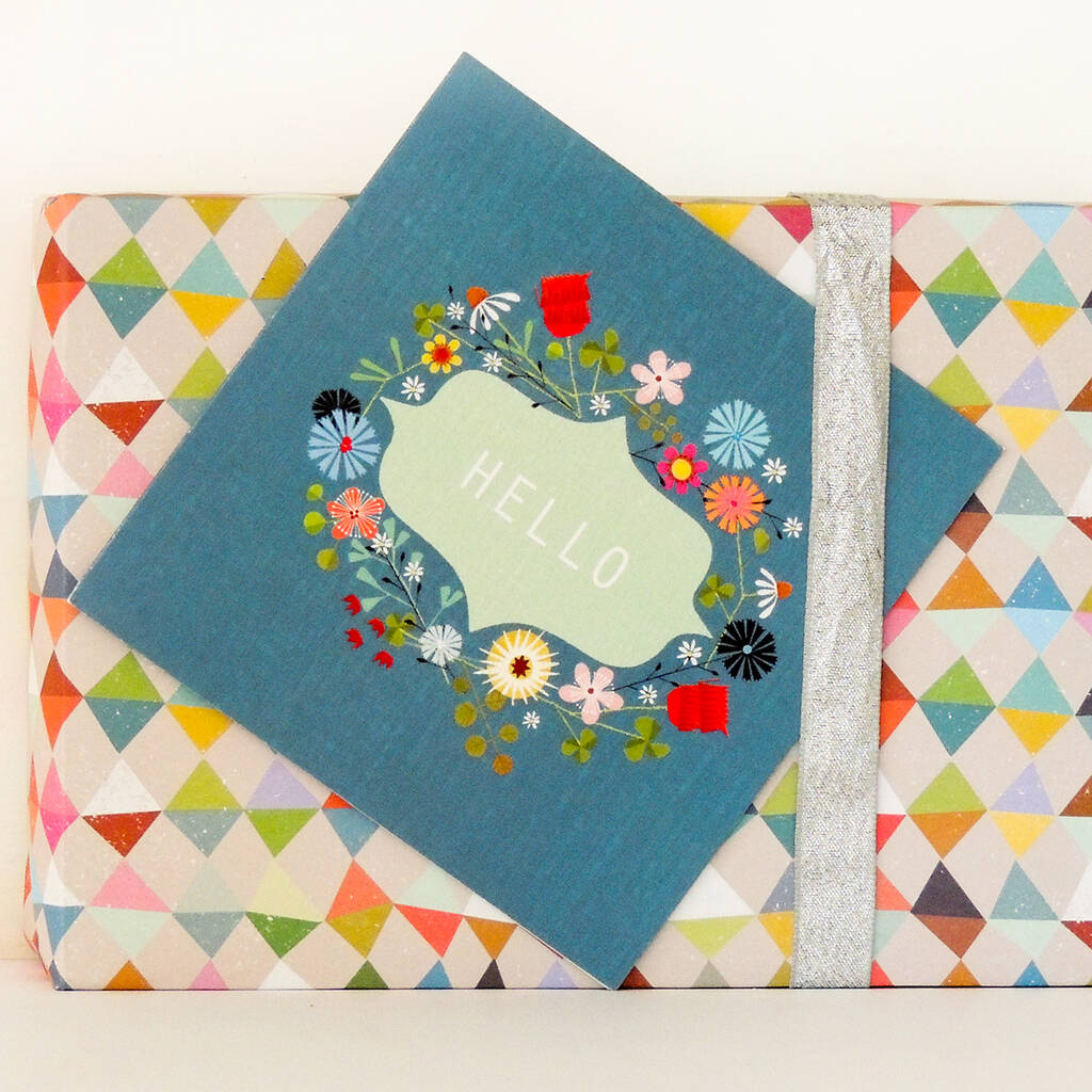 Floral Hello Greetings Card By Kali Stileman Publishing
