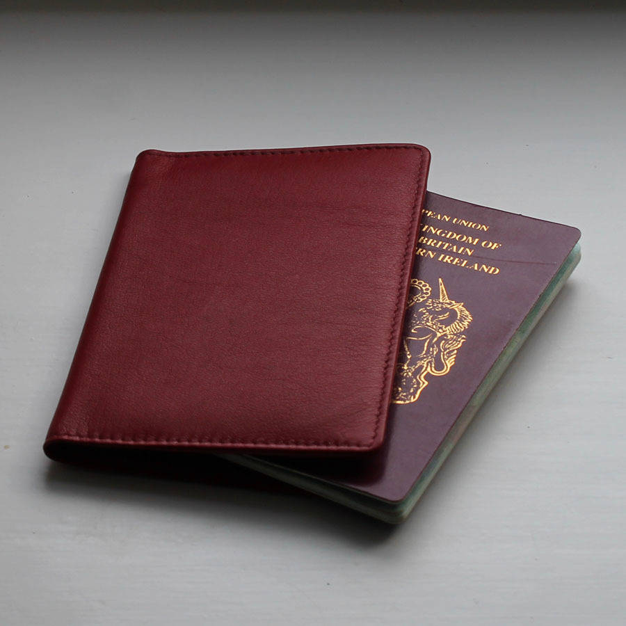 leather passport holder by nv london calcutta | notonthehighstreet.com