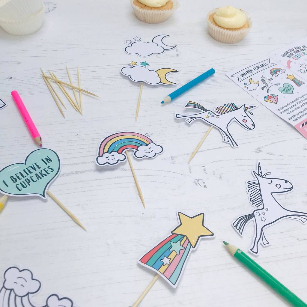 unicorn cupcake kit party bag by craft & crumb | notonthehighstreet.com