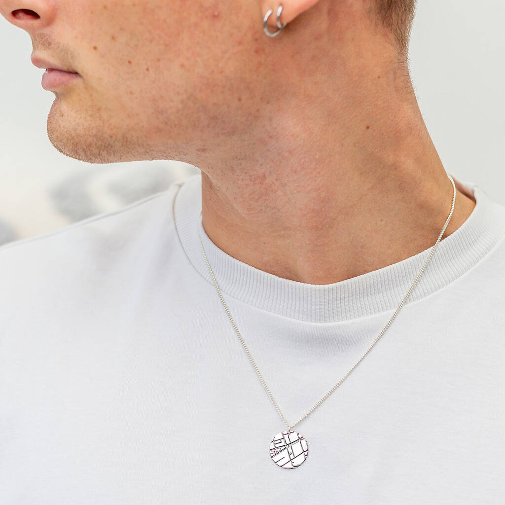 Custom Street Map Recycled Silver Necklace By Scarlett Off The Map ...
