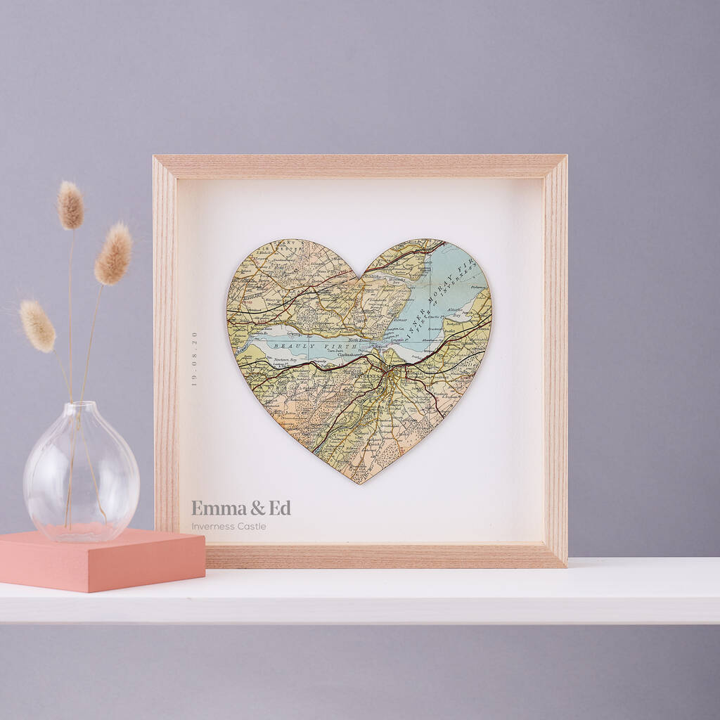 Personalised Map Location Heart Engagement Gift By Bombus ...