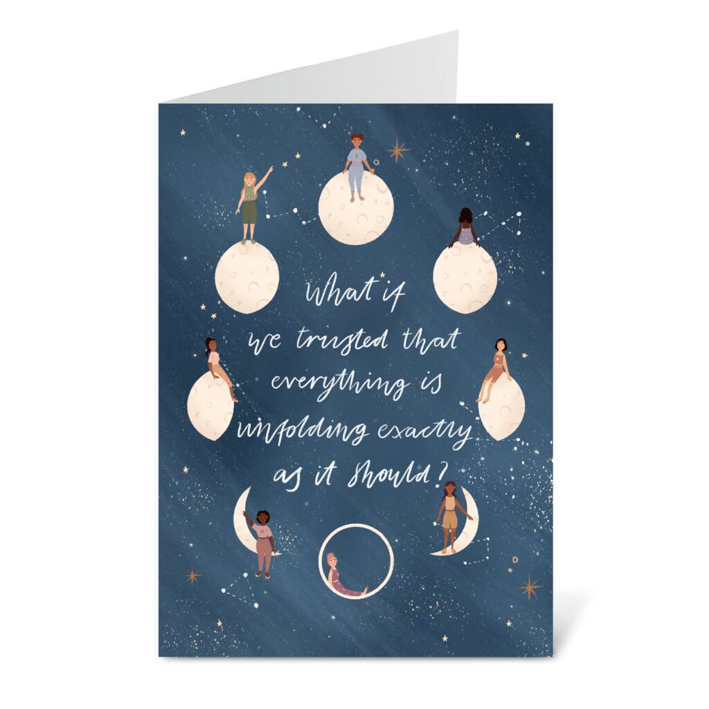 Moon Phases Greetings Card By Flourish Paperworks