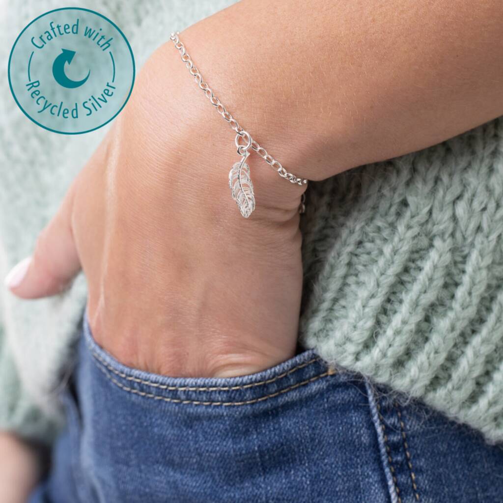 Sterling Sillver Feather Bracelet By Lily Charmed | notonthehighstreet.com