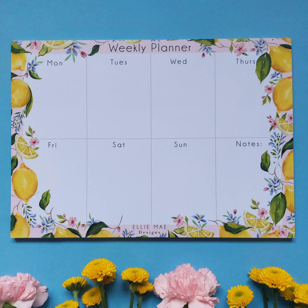 Lemon Weekly Planner By Ellie Mae Designs | notonthehighstreet.com