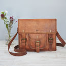 Personalised Vintage Style Brown Leather Satchel By Paper High ...