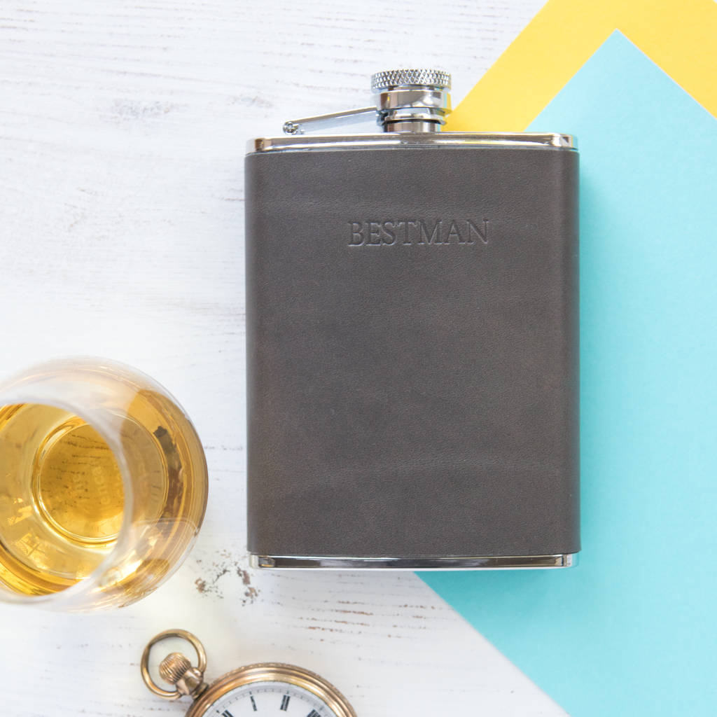 personalised 6oz leather hip flask by williams handmade ...