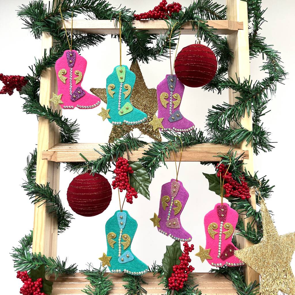 Cowboy Boot Hanging Christmas Decoration By Sequin Souls ...