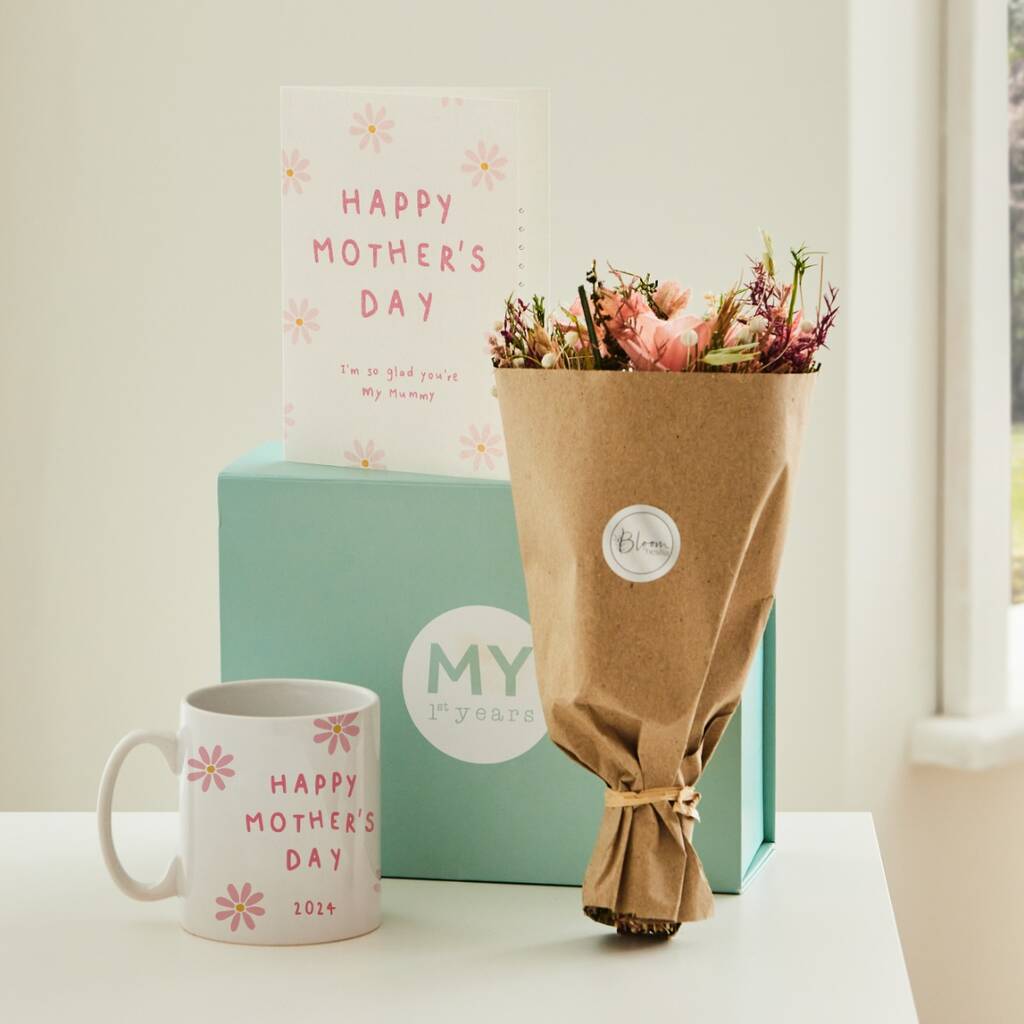 Personalised Dried Flowers Mother’s Day Gift Bundle By My 1st Years
