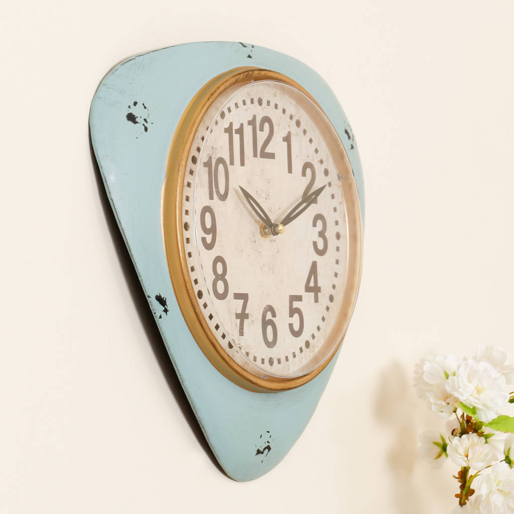bright powder blue wall clock by dibor | notonthehighstreet.com