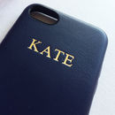 Navy Pu Leather Embossed Phone Case By Rianna Phillips ...
