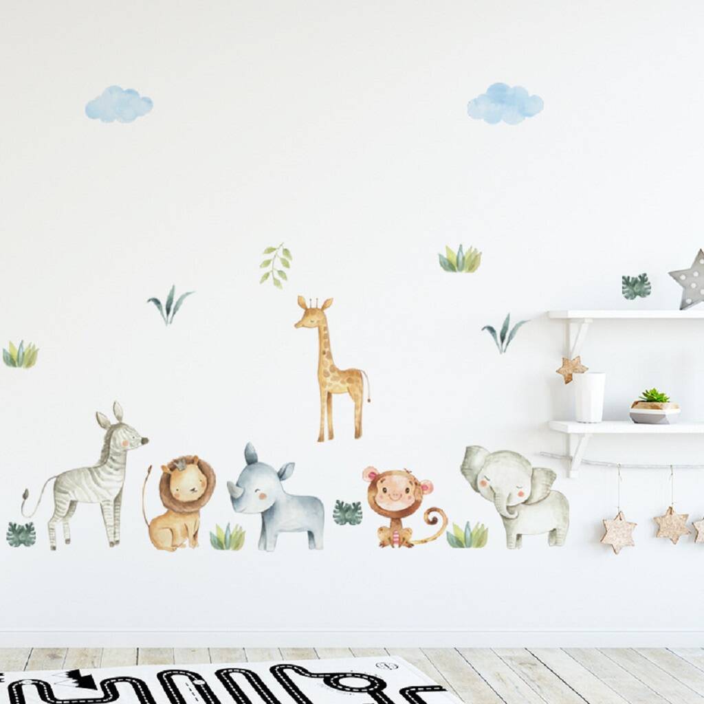 Jungle Safari Animal Wall Stickers By Little London Co Gifts ... Jungle Safari Animal Wall Stickers By Little London Co Gifts ...