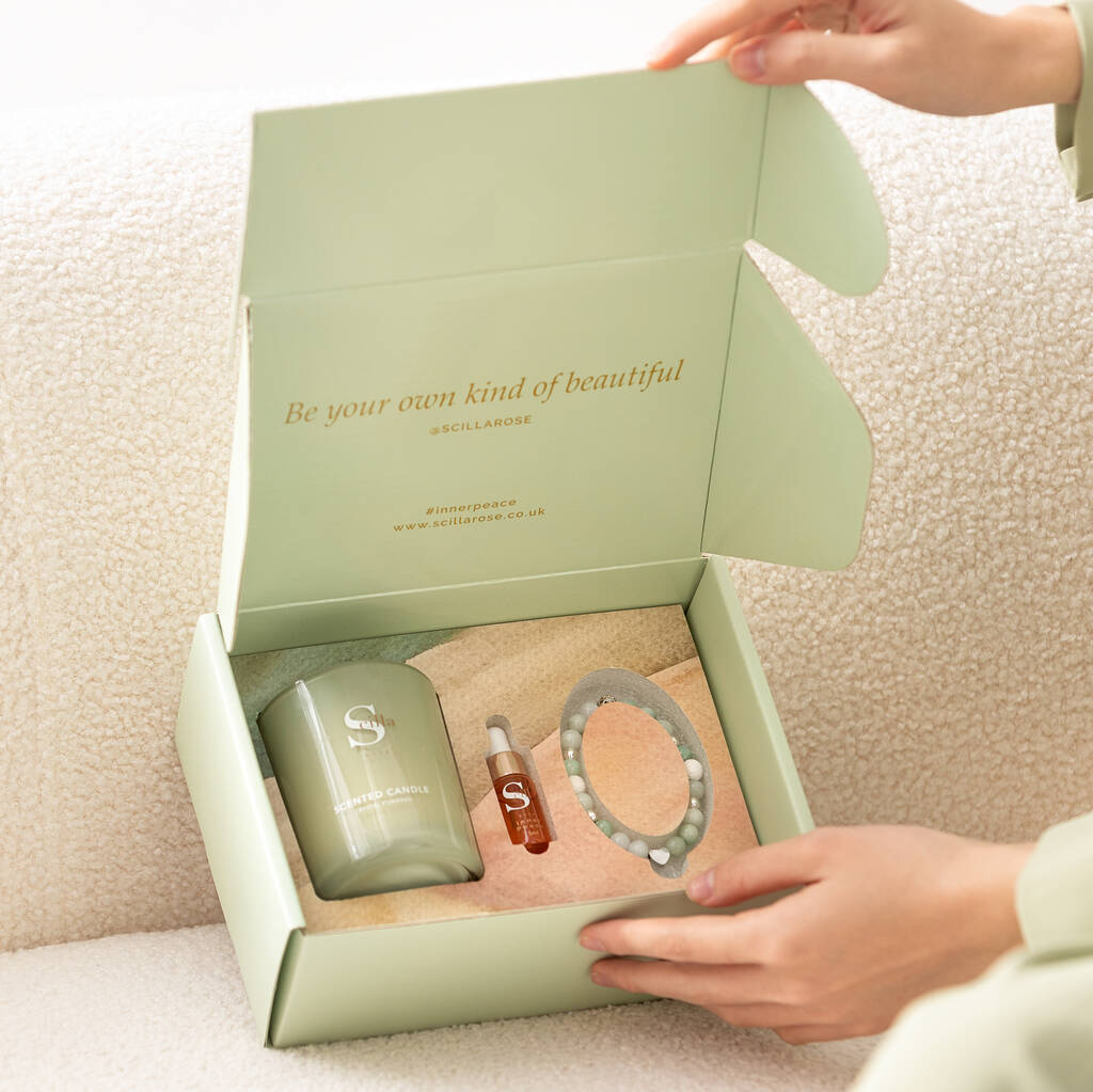 Jade Bracelet And Crystal Candle Gift Set For Mum By Scilla Rose ...