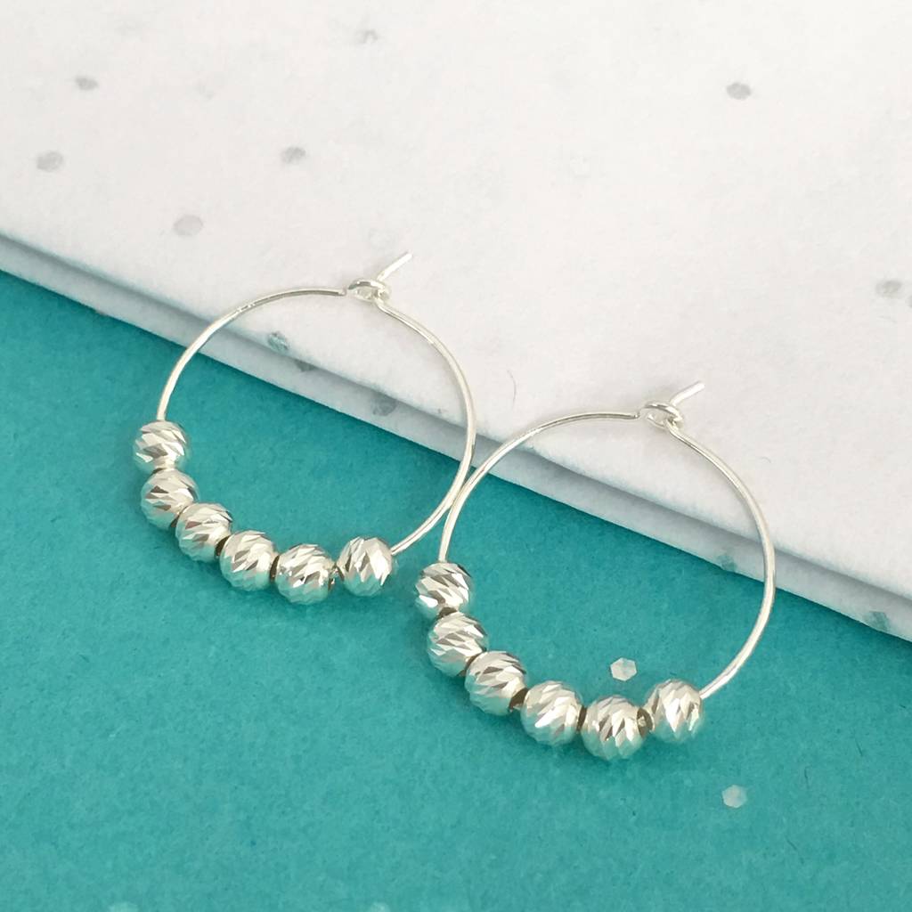 60th birthday sparkly silver beads earrings by handmade by helle ...