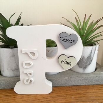 Personalised Father's Day P For Pops Ivory Letter Gift By Craft Heaven ...