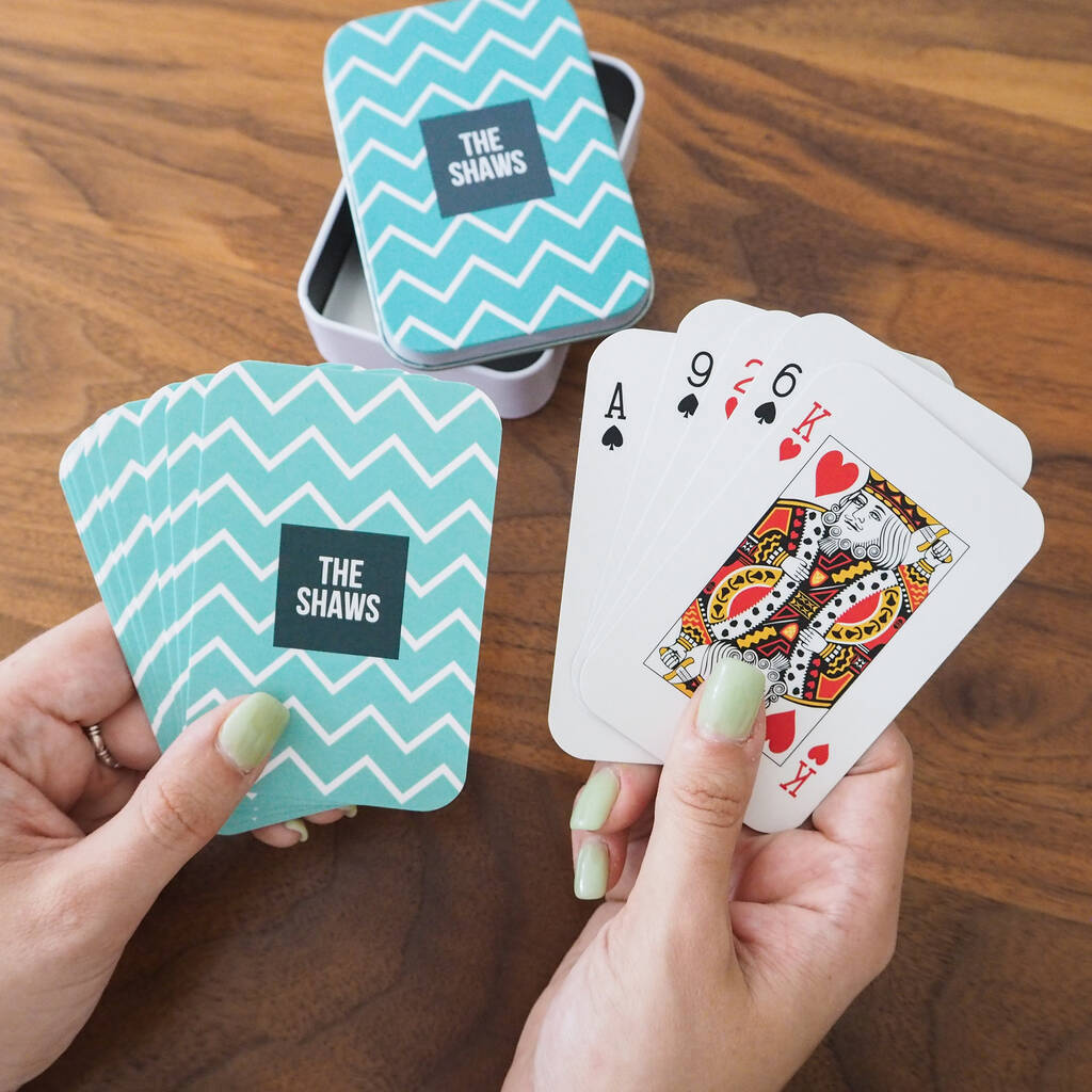 Personalised Family Zig Zag Playing Cards By Proper Goose ...