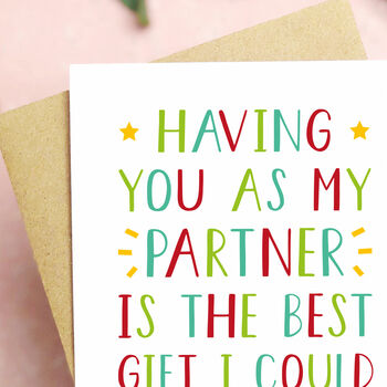 Partner Christmas Card By Joanne Hawker | notonthehighstreet.com