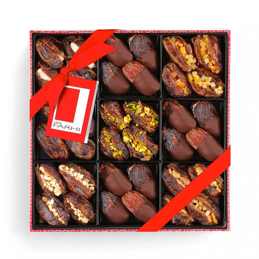 Vegan Luxury Chocolate Assorted Stuffed Dates Gift Box By Rita Farhi