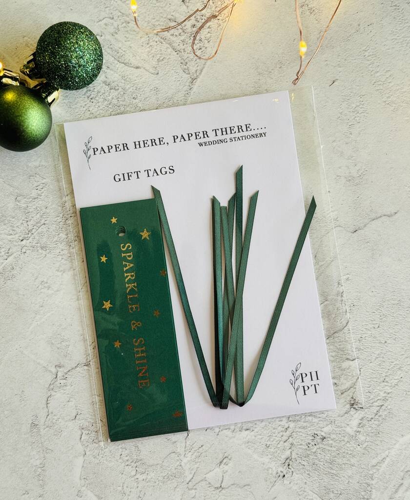 Christmas Gift Tags Green With Gold Foil Set Of Four By Paper Here ...