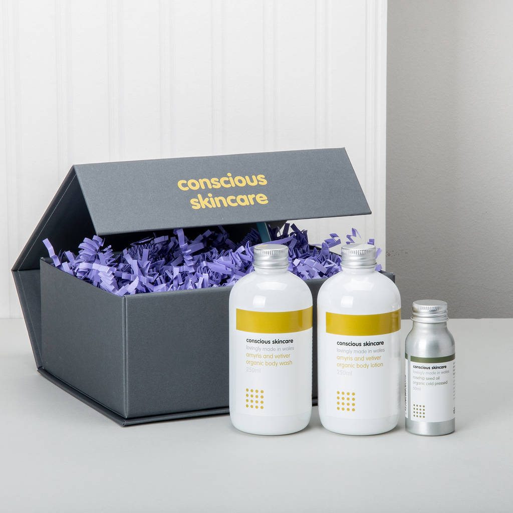 luxury organic body set by conscious skincare | notonthehighstreet.com
