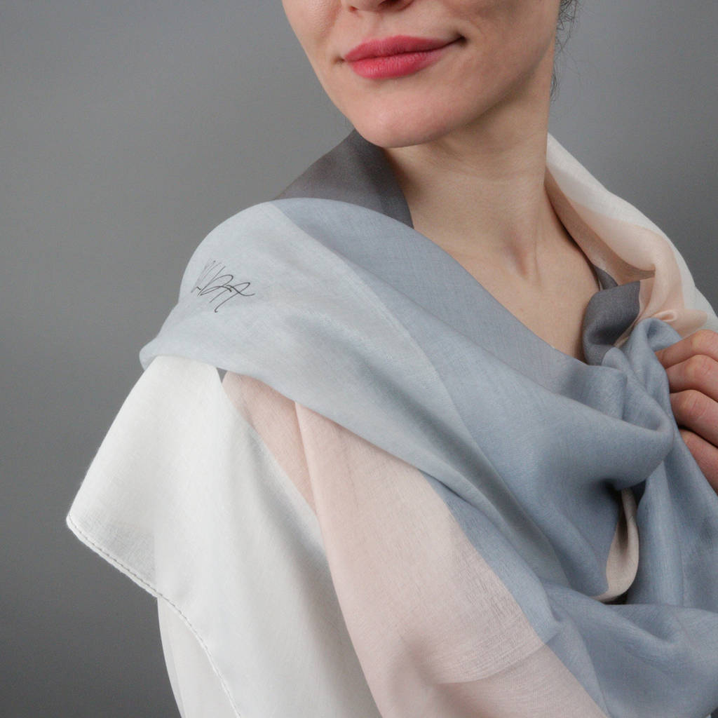 personalised colour block print scarf by studio hop ...