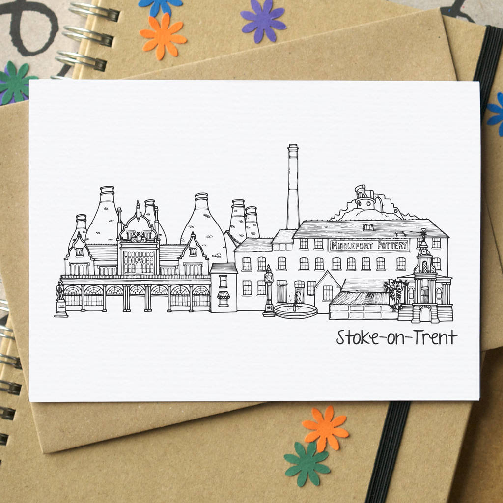 Stoke On Trent Skyline Art Print Unframed By Becka Griffin Illustration ...