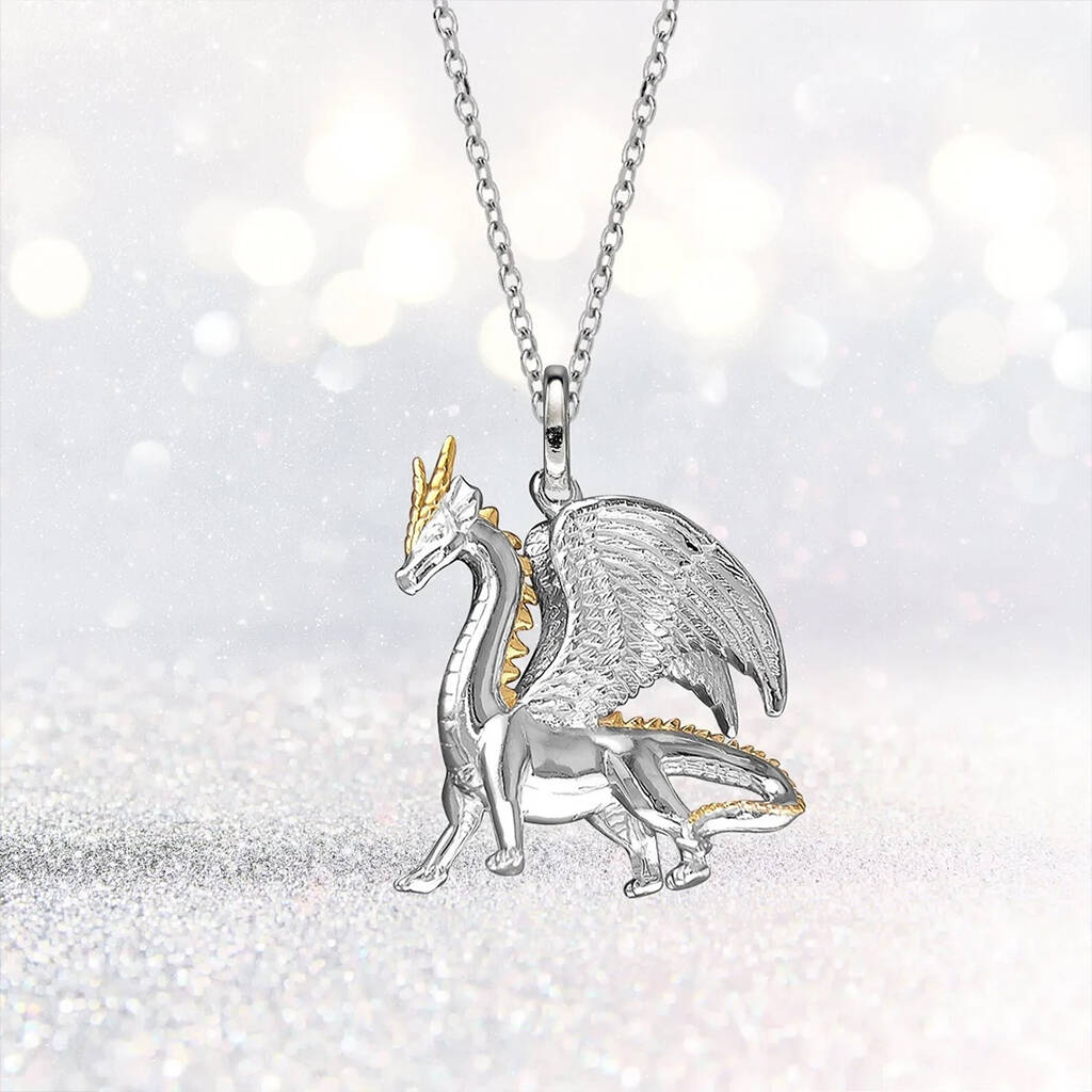 Personalised Sterling Silver Dragon Pendant Necklace By Songs of Ink ...