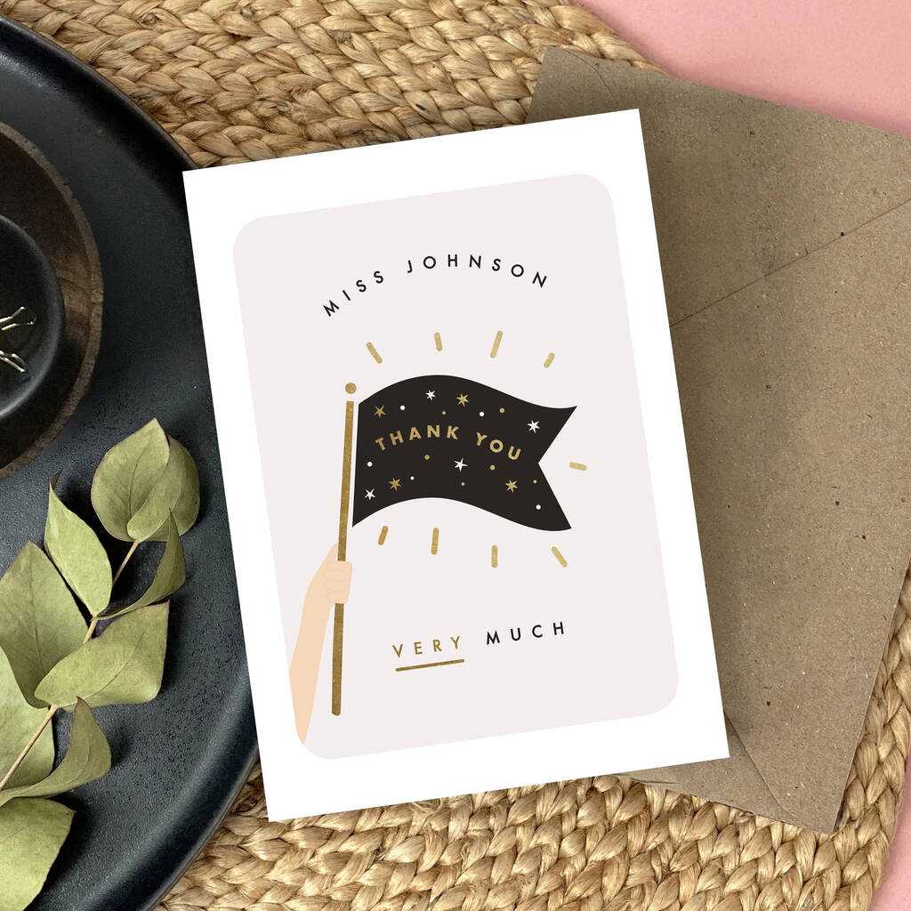 Personalised Thank You Flag Card By Rodo Creative | notonthehighstreet.com
