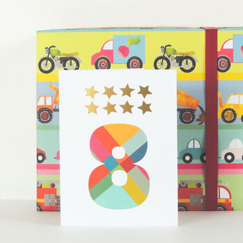Mini Gold Star Number Eight Card By Kali Stileman Publishing