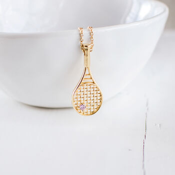 Gold Tennis Racket Necklace By Juju Treasures | notonthehighstreet.com