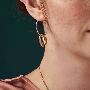 Cowrie Shell Hoop Earrings By Posh Totty Designs | notonthehighstreet.com