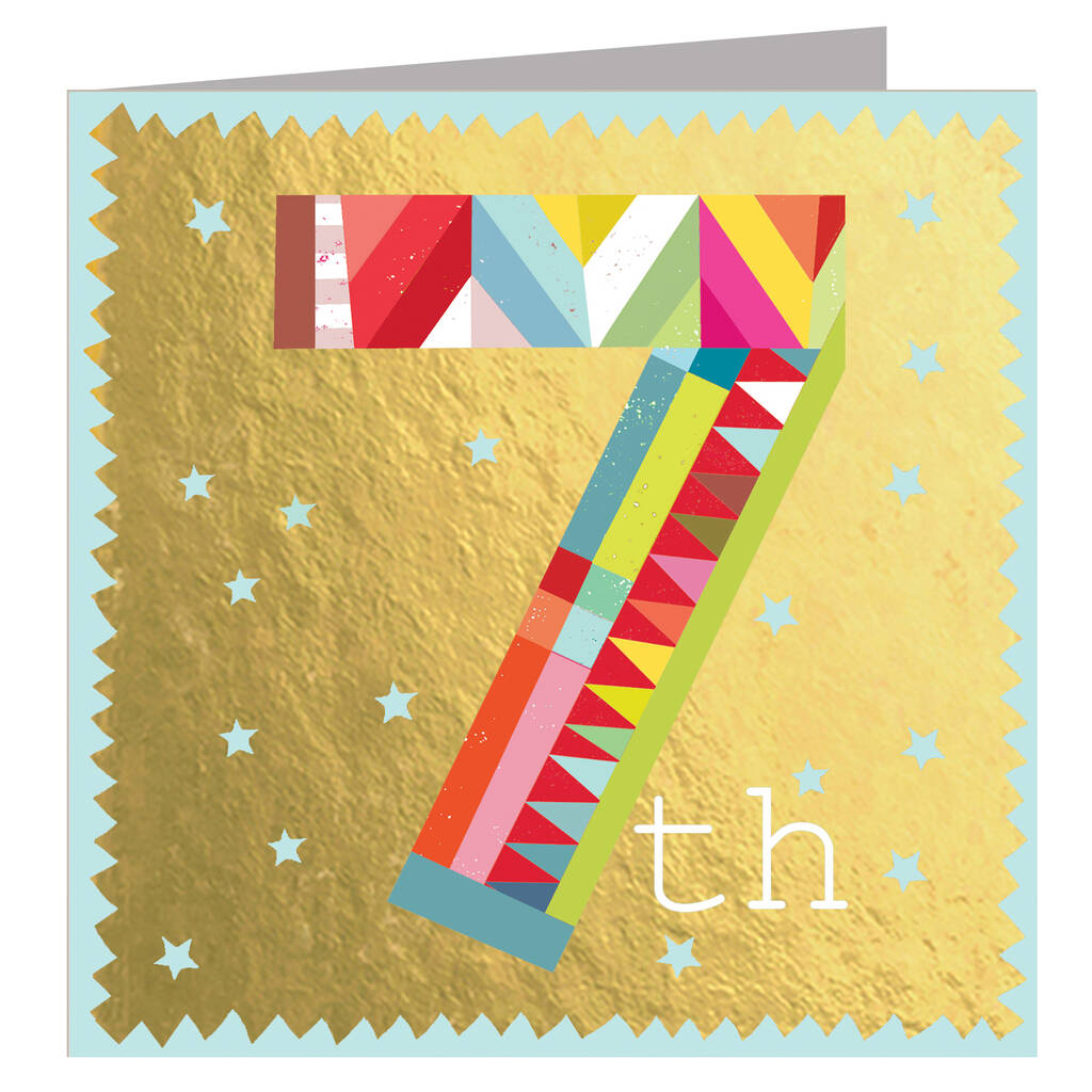 Gold Foiled Number Seven Card By Kali Stileman Publishing ...