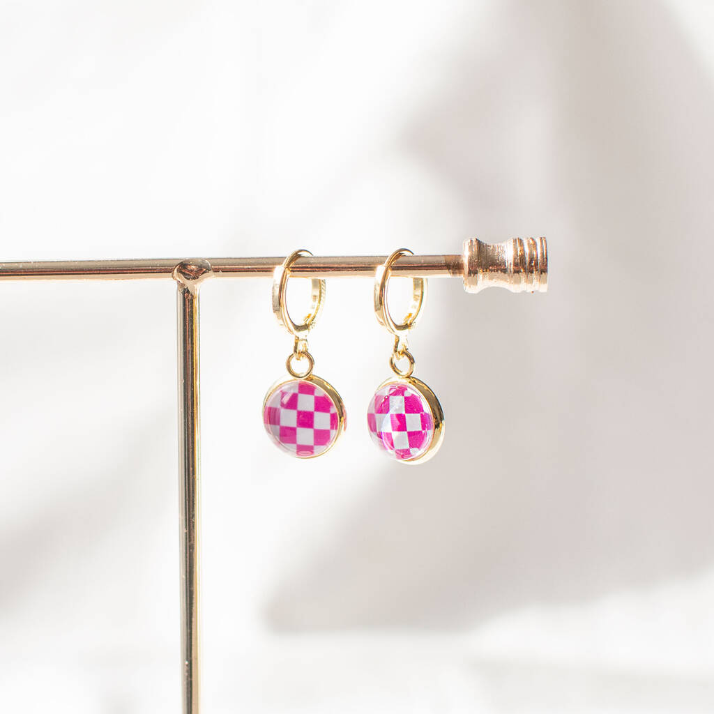 Fuchsia Checkered Huggies By Juju Treasures