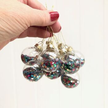 Sequin Star Baubles Pack Of 12 By Pink Pineapple Home & Gifts ...