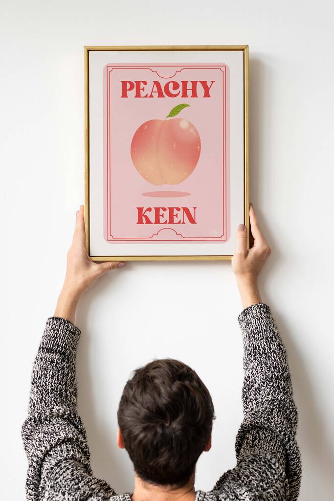 Peachy Keen, Peach Art Print By Kitty Strand
