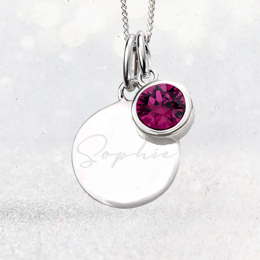 Personalised February Amethyst Pendant Necklace By Songs of Ink and ...