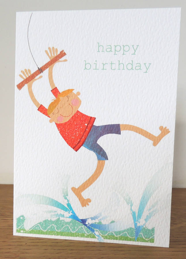rope swing birthday card by kali stileman publishing ...