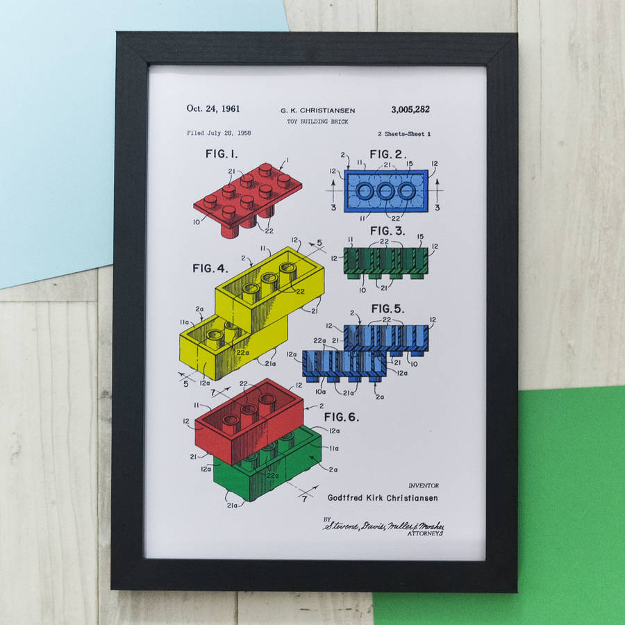 framed lego block sheet one coloured art print by lelloliving ...