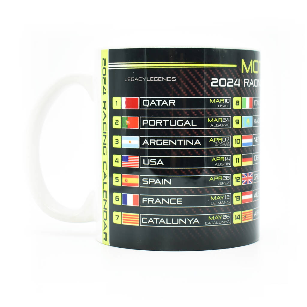 Moto Gp 2024 Season Racing Calendar Mug By Legacy Legends