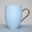 Pastel Pink Coffee Mug With Gold Handle By Kina Ceramics ...