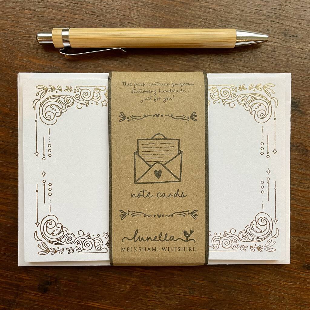 Gold Foil Luxury Note Cards By Lunella