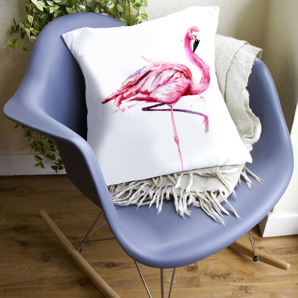 inky flamingo large luxury cushion and inner by kate moby ...