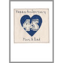 personalised 45th or 65th wedding anniversary card by milly and pip ...
