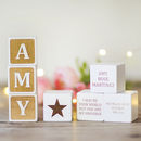 Personalised White Wooden Keepsake Blocks By Natural Gift Store ...
