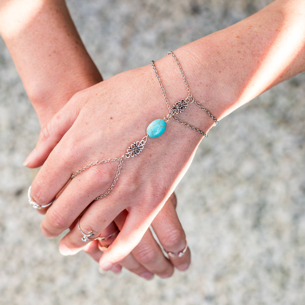 turquoise festival hand chain by collections by hayley ...