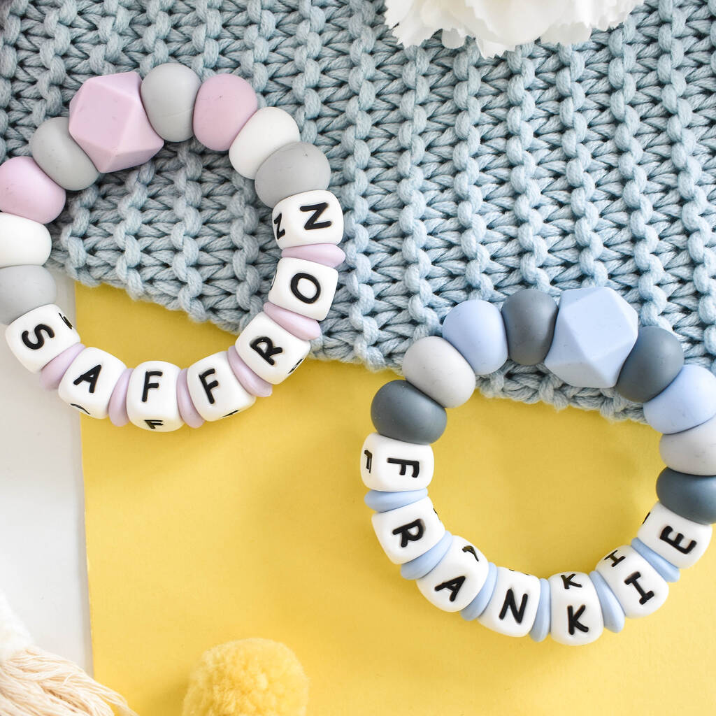 Personalised Colourful Silicone Teether By Pops and Dudes ...