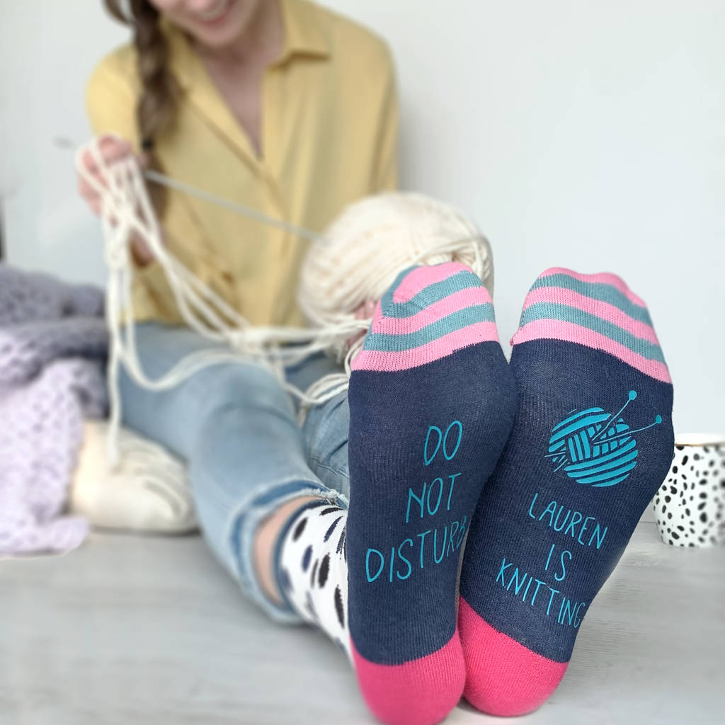 Do Not Disturb, Personalised Knitting Socks By Solesmith ...